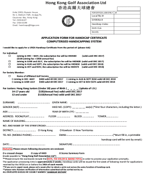 Handicap Certificate - Fill and Sign Printable Template Online