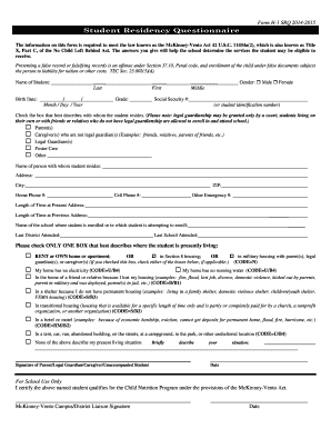 Fillable Online lisd Form H-1 SRQ 2014-2015 Student Residency ...