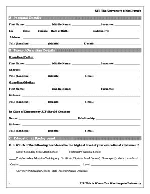 Fillable Online aitedu AIT-PMI CERTIFICATION PROGRGRAMS APPLICATION ...