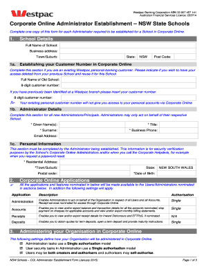 Fillable Online COL User Establishment Form - Westpac Fax Email Print ...