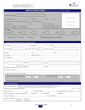 Fillable Online mu ac APPLICATION FORM ( Please make ALL entries in ...