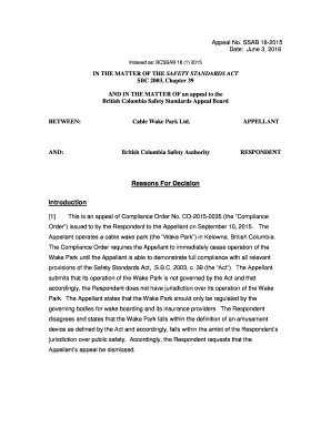 Fillable Online Reasons For Decision Introduction - Province of British ...