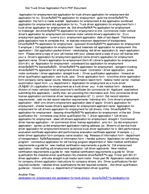 Fillable Online wpcb Dot Truck Driver Application Form PDF ...