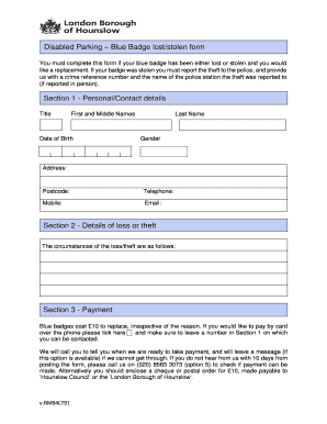 Hounslow Blue Badge - Fill Online, Printable, Fillable, Blank | pdfFiller