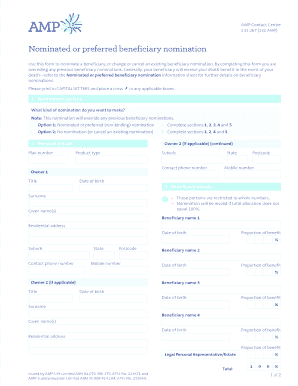 Fillable Online . Preferred Beneficiary Nominations Form Fax Email Print - pdfFiller