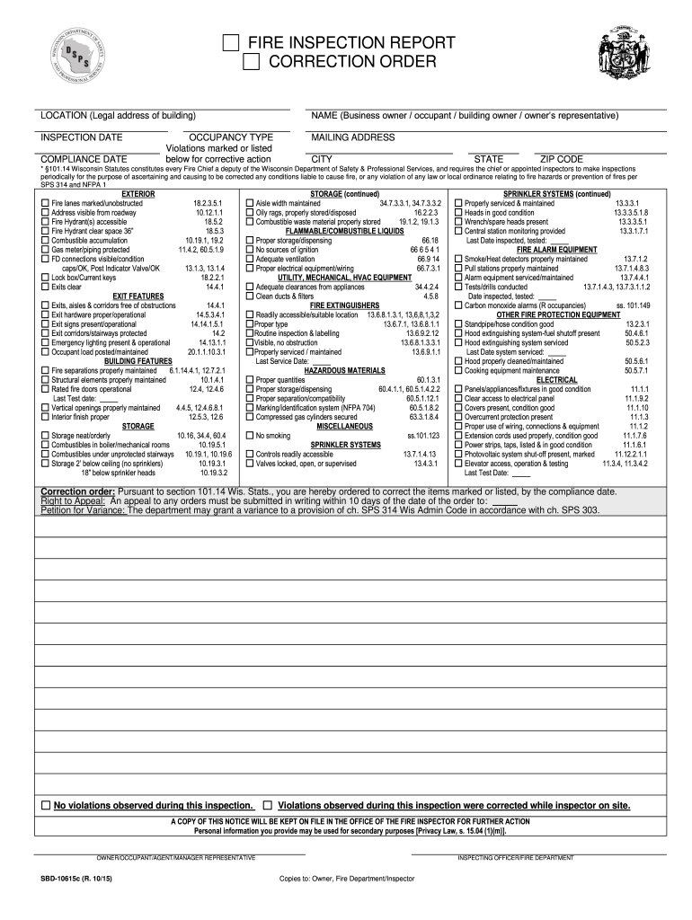 Fire Inspection Checklist Missouri Fill Out Sign Online DocHub