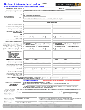 Fillable Online Notice of intended civil union Fax Email Print - pdfFiller