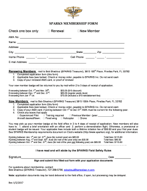 Fillable Online sparksrc Application Form - Sparks - sparksrc Fax Email ...