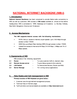 Fillable Online NATIONAL INTERNET BACKBONE (NIB-I) Fax Email Print ...