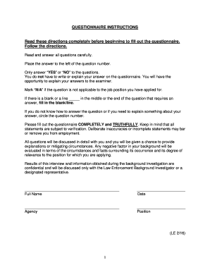 Fillable Online venturacollege Pre-Polygraph Questionnaire ...