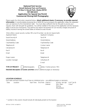 Fillable Online nps Application Form for a Commercial Film Permit in ...