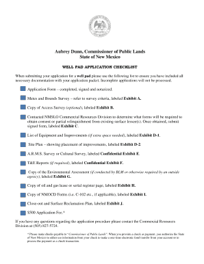 Fillable Online WELL PAD APPLICATION CHECKLIST Fax Email Print - pdfFiller
