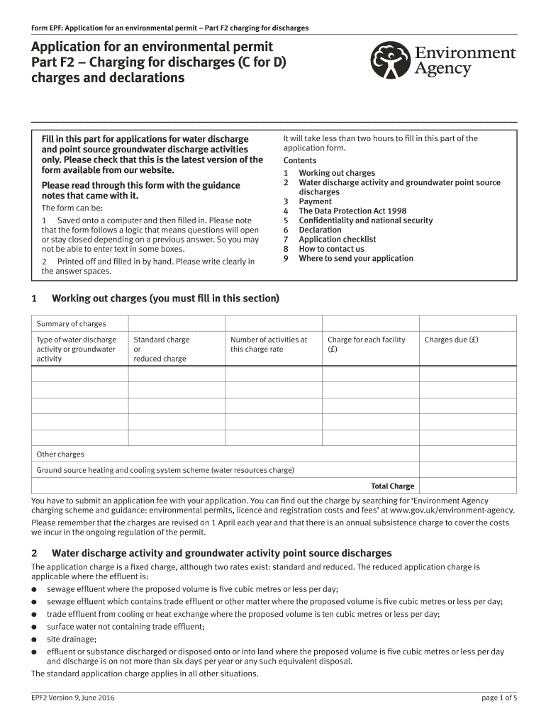 Fillable Online Form EPF: Application for an environmental permit: Part ...