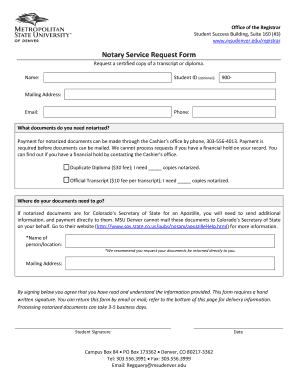 Fillable Online Notary Service Request Form Fax Email Print - pdfFiller