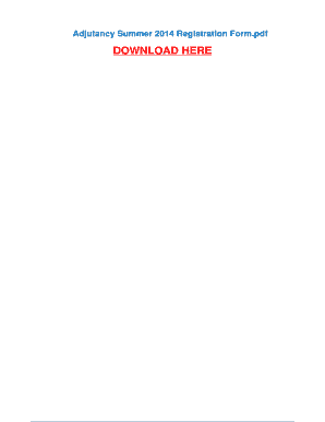 Fillable Online Adjutancy Summer 2014 Registration Form Fax Email Print - pdfFiller