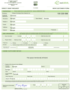 Fillable Online acornfinance co Direct Debit Form Example - Acorn ...