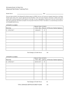 Fillable Online Advanced Certificate Tracking Form Fax Email Print ...