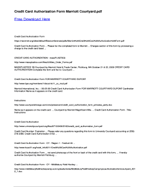 Credit Card Authorization Form Marriott - Fill Online, Printable ...