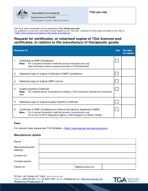 Fillable Online tga gov Request for certificates, or notarised copies ...