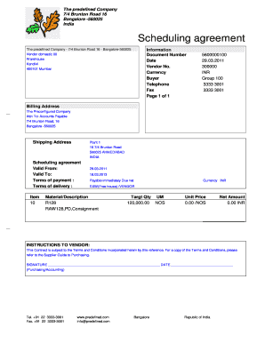 Fillable Online Scheduling agreement Fax Email Print - pdfFiller