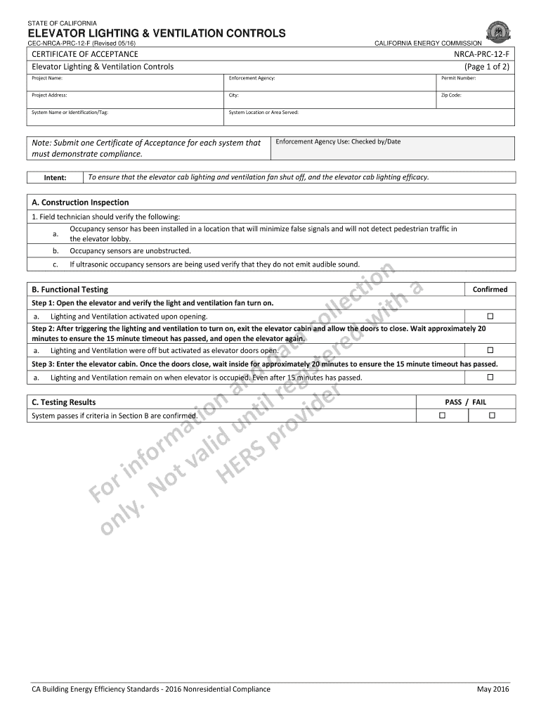 Fillable Online Energy Ca Elevator Lighting Ventilation Controls