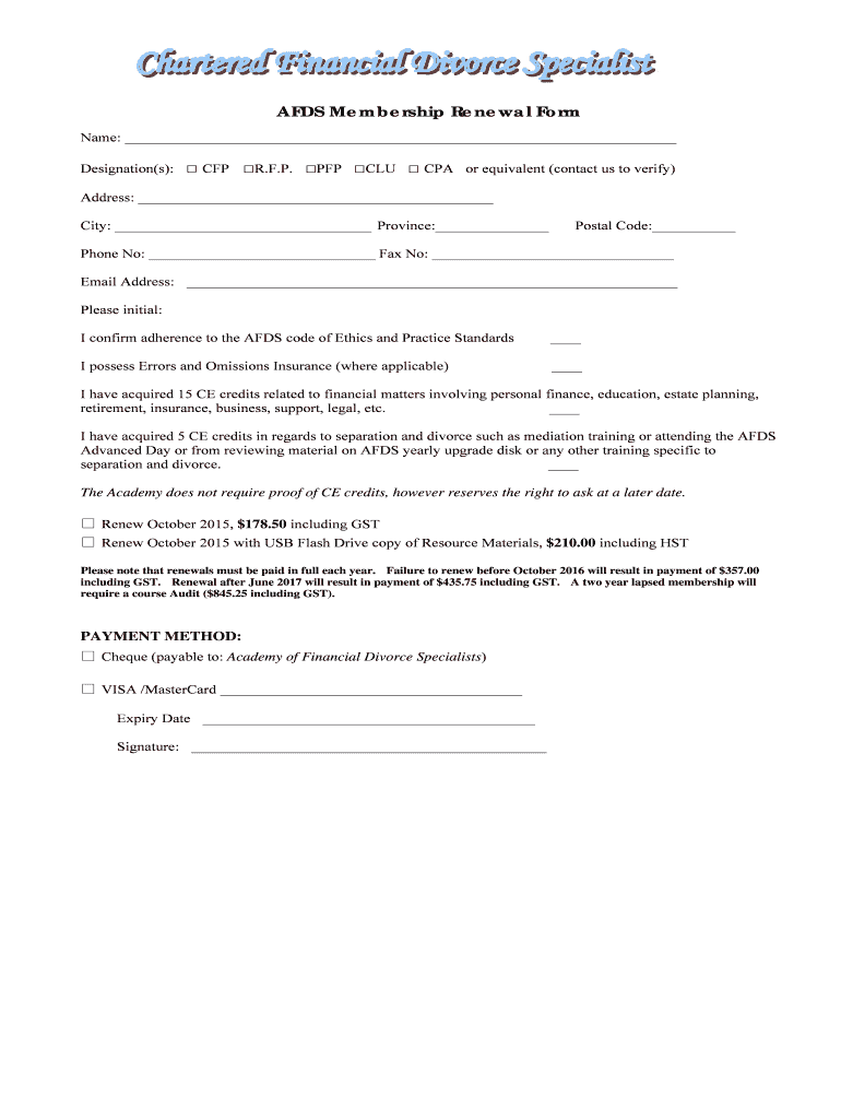 Fillable Online afds Other Provinces and Territories - AFDS Fax Email ...