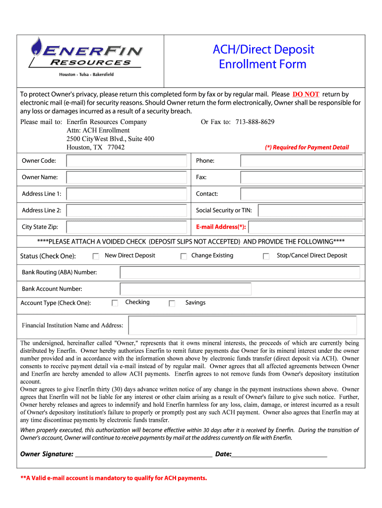 Fillable Online ACH/Direct Deposit Fax Email Print - pdfFiller