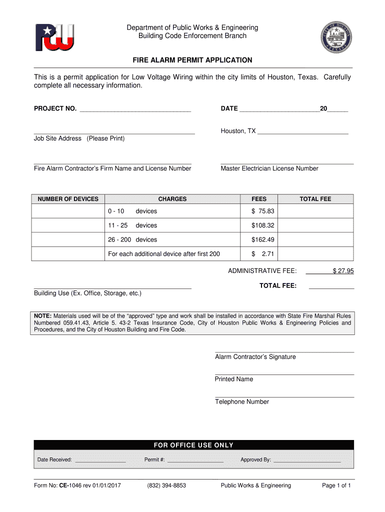 Fillable Online Department of Public Works & Engineering Fax Email ...