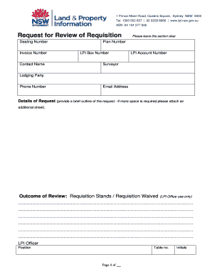 Fillable Online lpi nsw gov Request for Review Form v0 3 Fax Email Print - pdfFiller