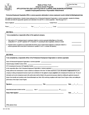 Fillable Online labor state ny EZ-3 Leased Employee-Commom Paymaster ...