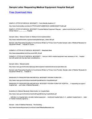 Fillable Online Sample Letter Requesting Medical Equipment Hospital Bed Fax Email Print - pdfFiller