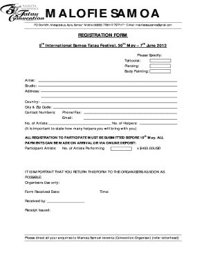 Fillable Online MALOFIE SAMOA Fax Email Print - pdfFiller