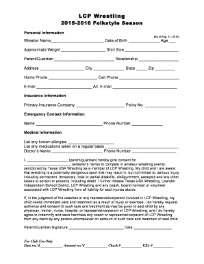 Fillable Online LCP Wrestling Fax Email Print - pdfFiller