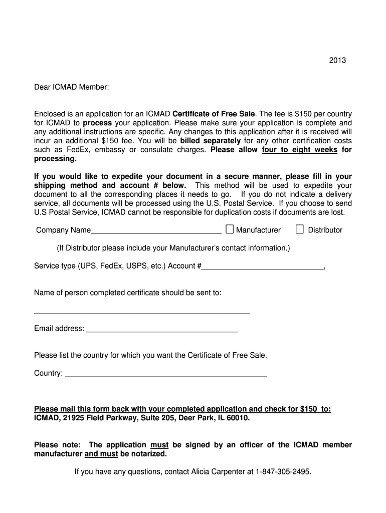 Fillable Online Dear ICMAD Member: Fax Email Print - pdfFiller