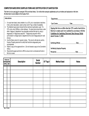 Fillable Online policy tennessee computer surplus and sanitization form.doc Fax Email Print ...