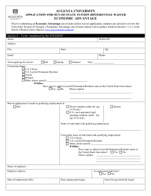 Fillable Online EAW Sample Waiver Application Fax Email Print - pdfFiller