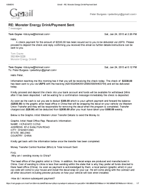 Fillable Online RE: Monster Energy Drink/Payment Sent Fax Email Print ...