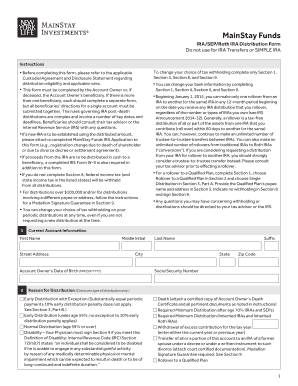 Fillable Online IRA/SEP/Roth IRA Distribution Form Fax Email Print ...