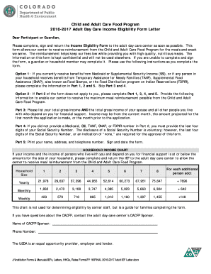 Fillable Online colorado Child and Adult Care Food Program 2016-2017 ...