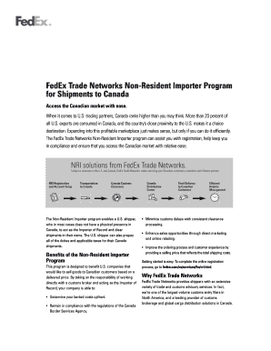 Fillable Online FedEx Trade Networks Non-Resident Importer Program Fax ...