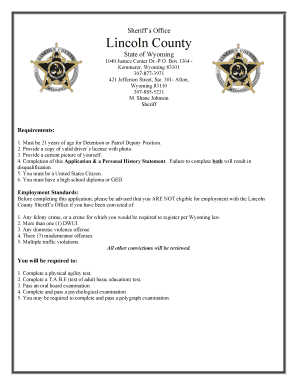 Fillable Online lcwy Printable Patrol & Detention Application with ...