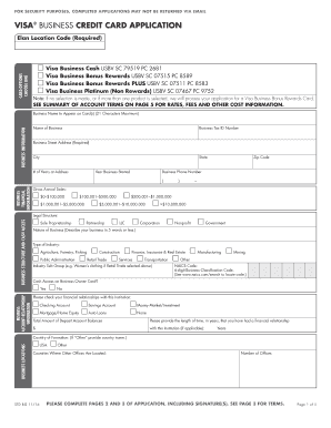 Fillable Online visa business credit card application - My Account ...