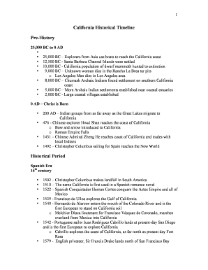 Fillable Online California Historical Timeline Fax Email Print - pdfFiller