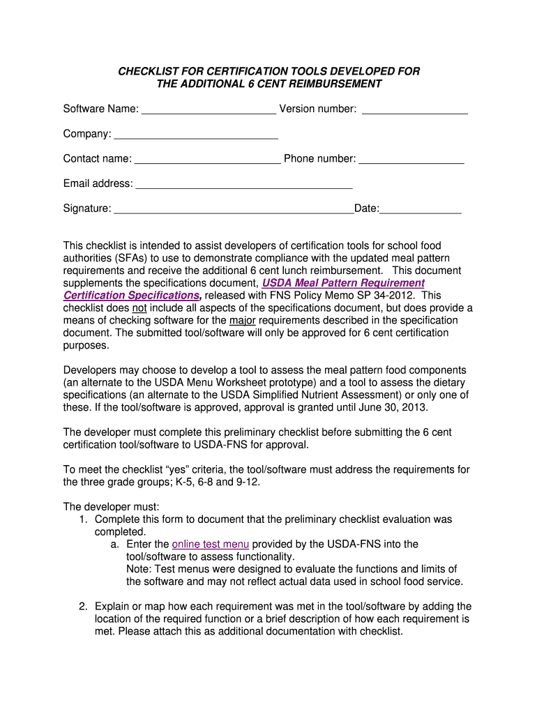 Fillable Online fns usda 26.36 KB - USDA Food and Nutrition Service Fax ...