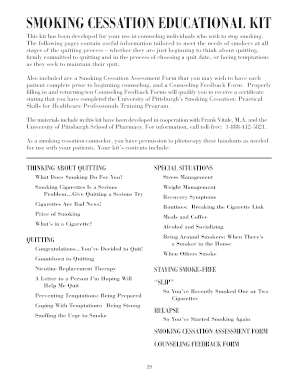 Fillable Online wellness truman Smoking Cessation Tool Kit. Smoking ...