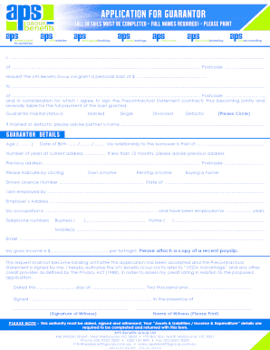 Fillable Online Application for Guarantor Fax Email Print - pdfFiller