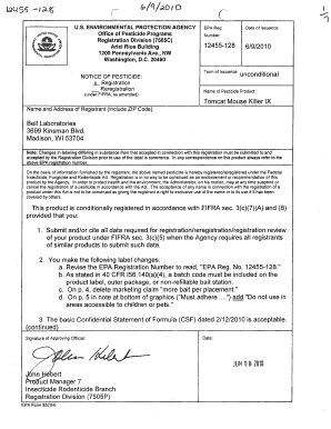 Fillable Online U.S. EPA, Pesticides, Label, TOMCAT MOUSE KILLER IX, 6 ...