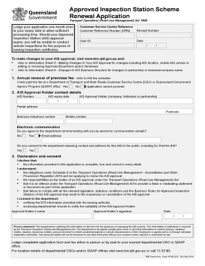 Fillable Online support transport qld gov Approved Inspection Station ...