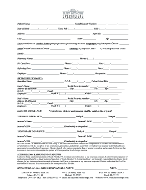 Fillable Online Minor Patient Demographics form - Sleep Medicine ...