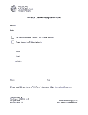 Fillable Online apa Division Liaison Designation Form Fax Email Print ...